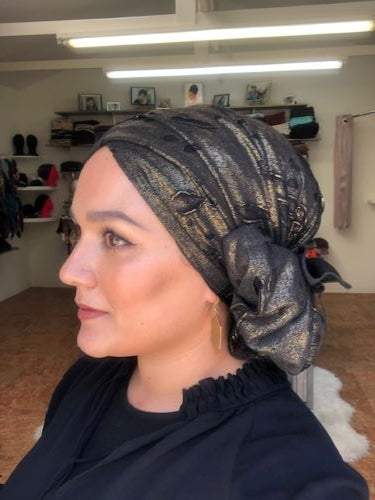 Side Bow Detail Using a Long Headwrap – The Little Tichel Lady