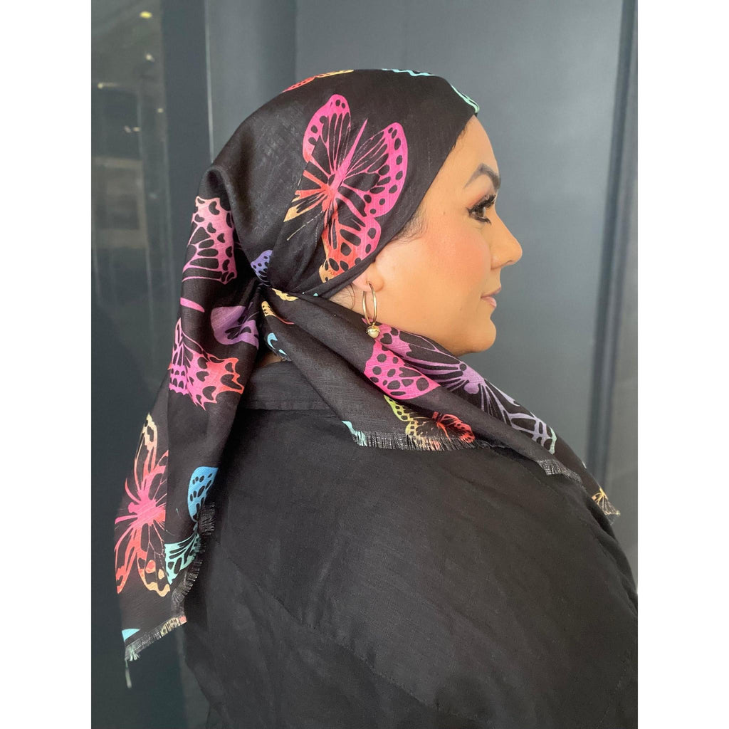 TLTL Perfect Cotton Square Tichel - Noire Nectar – The Little Tichel Lady