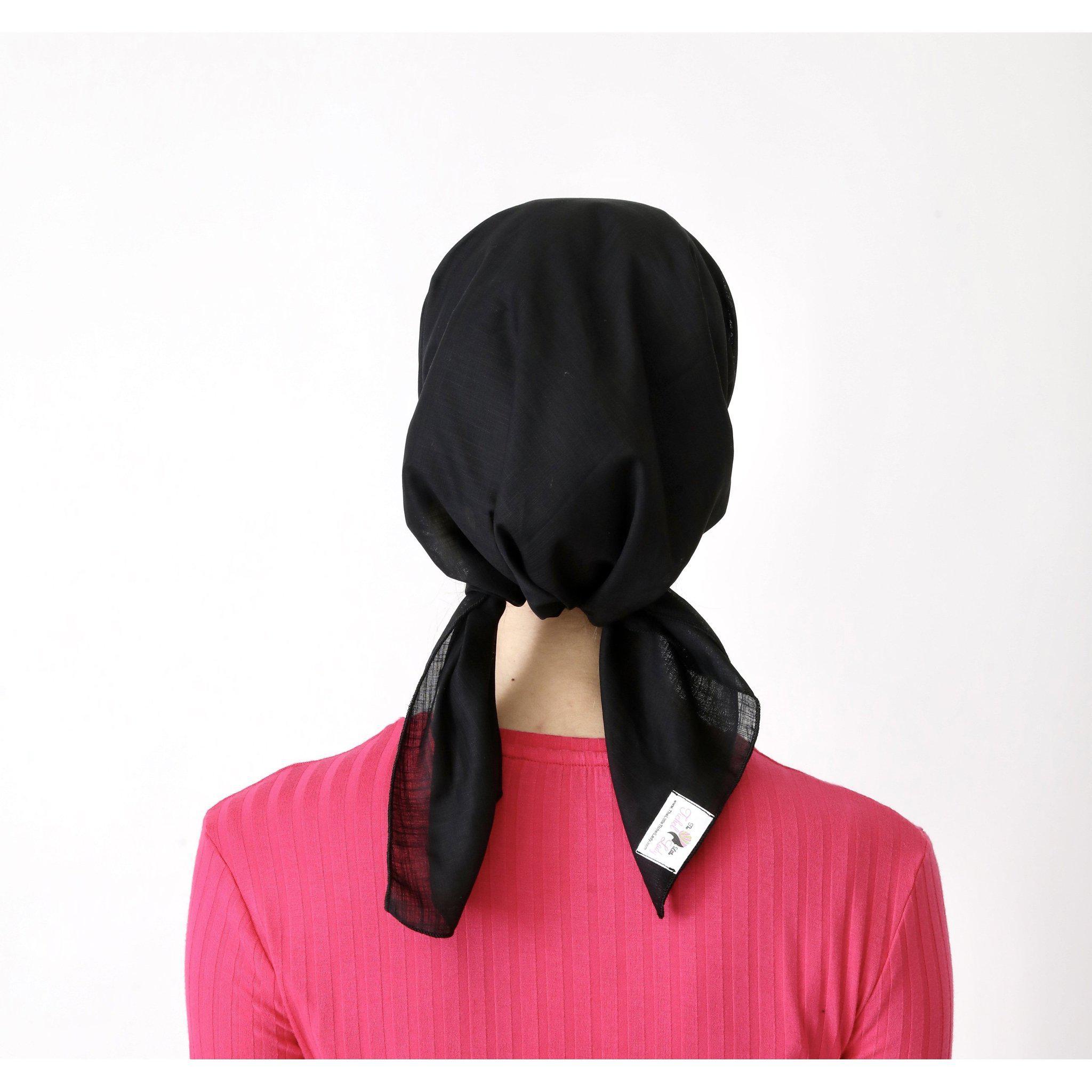 Premium Cotton Square Tichels - Carbon Black – The Little Tichel Lady